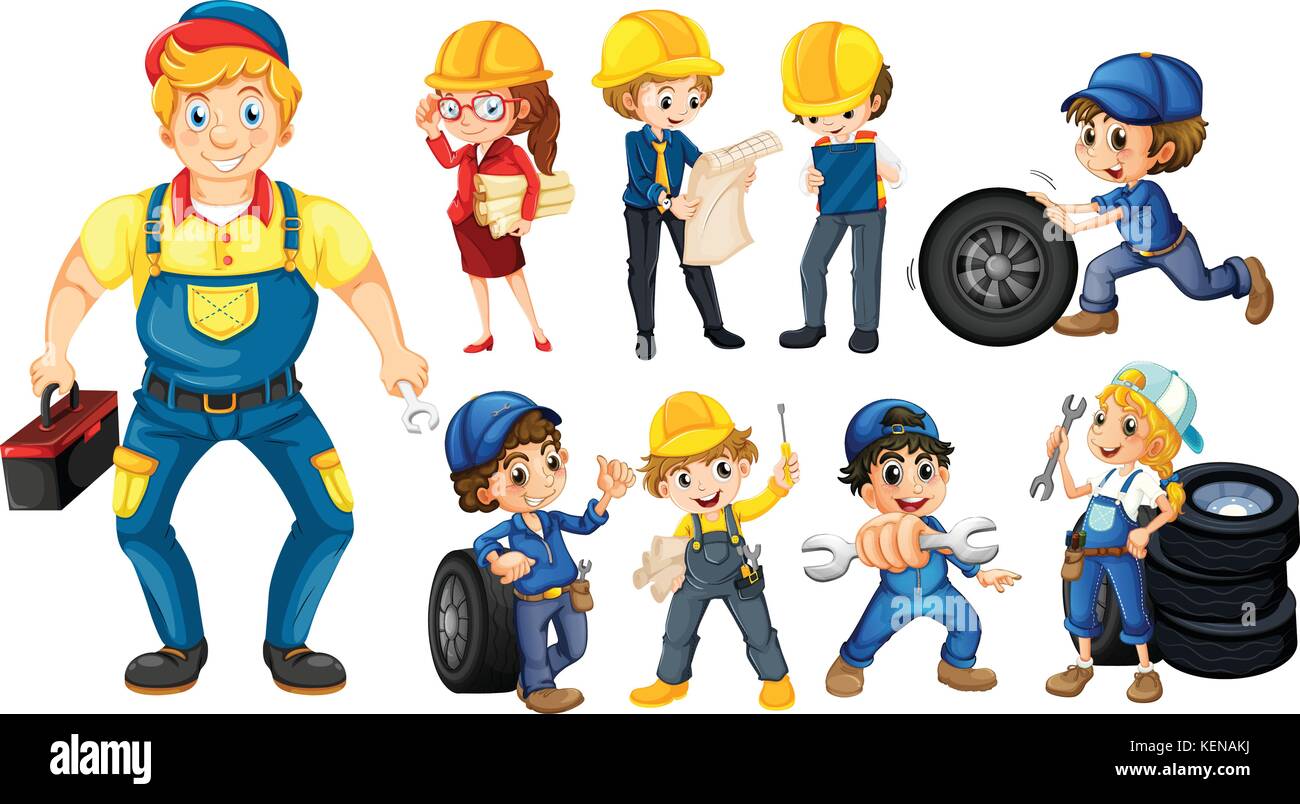 Illustration of different workers Stock Vector Image & Art - Alamy