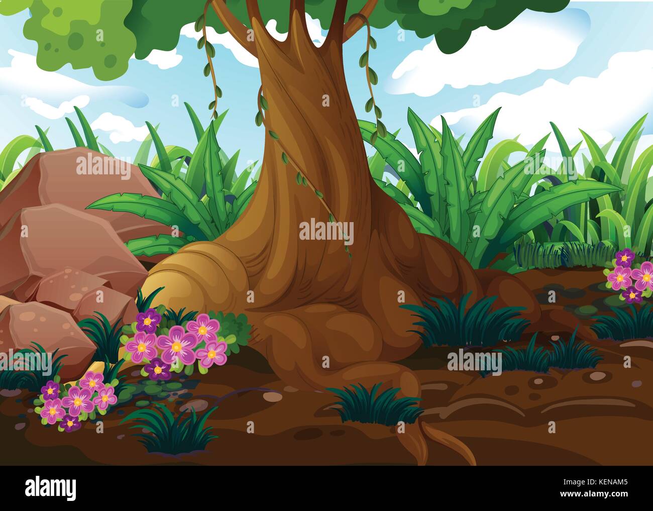 Cartoon big old tree Stock Vector Images - Alamy