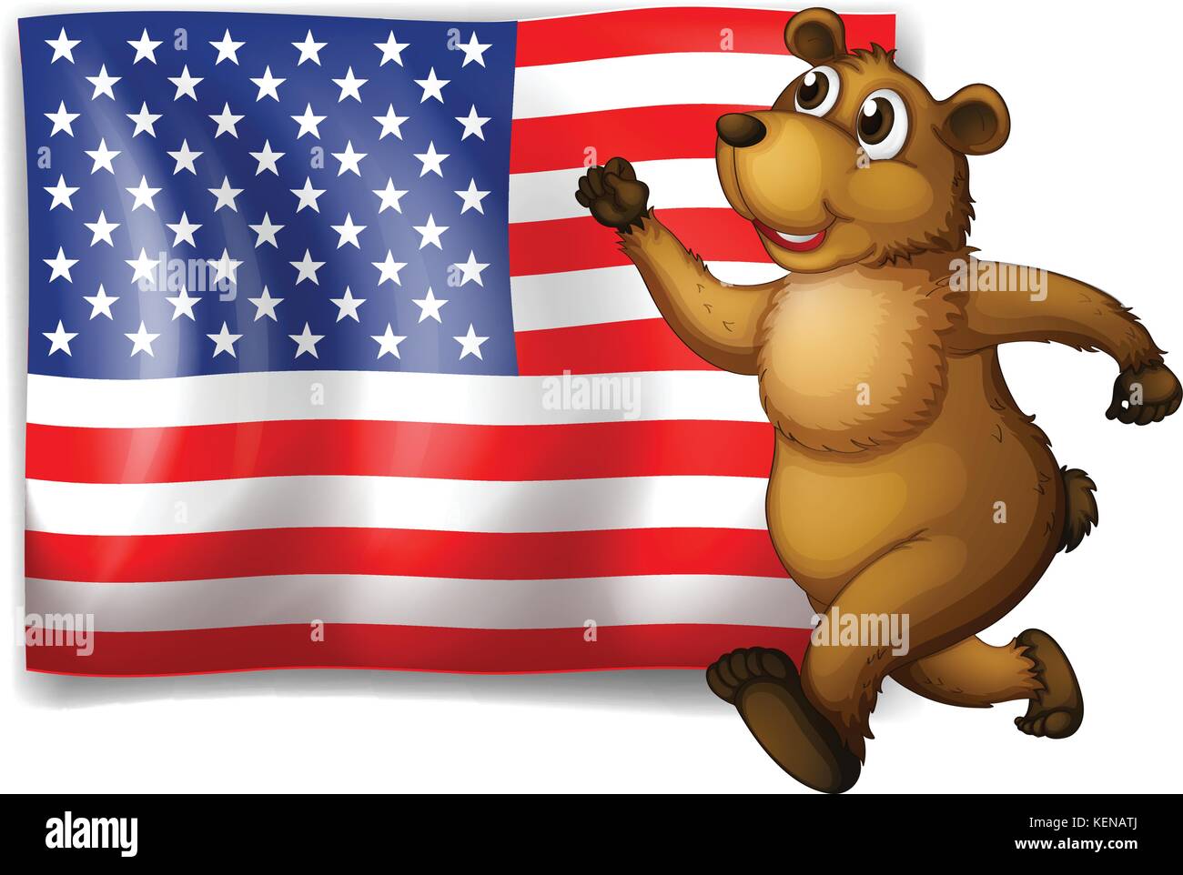 Illustration of an American flag with bear running Stock Vector Image ...
