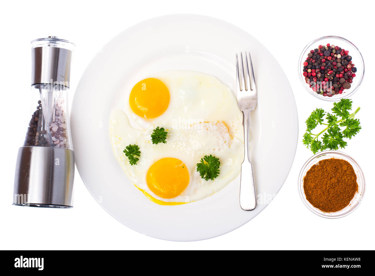 Side view plate fried Cut Out Stock Images & Pictures - Alamy