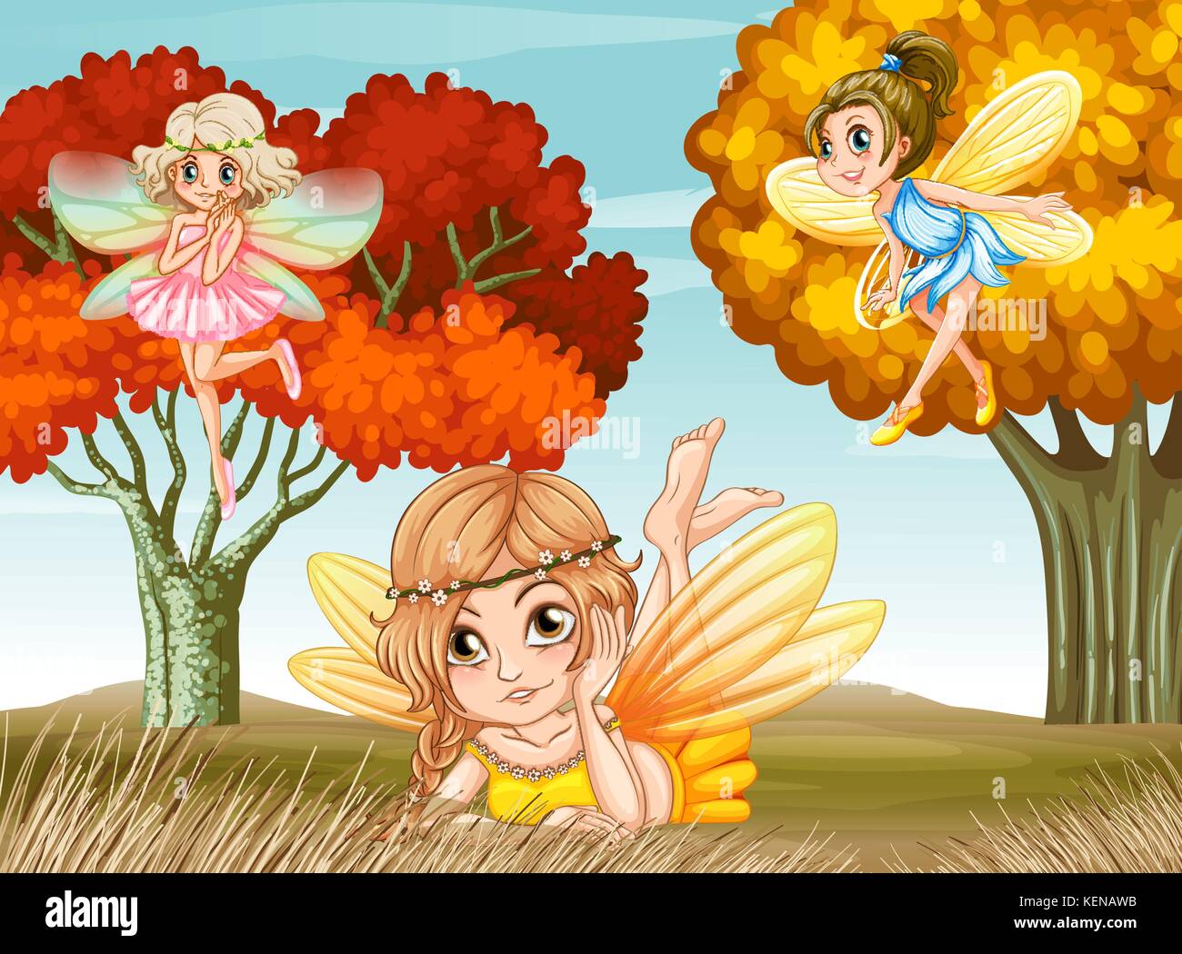 Female elf in forest Stock Vector Images - Alamy