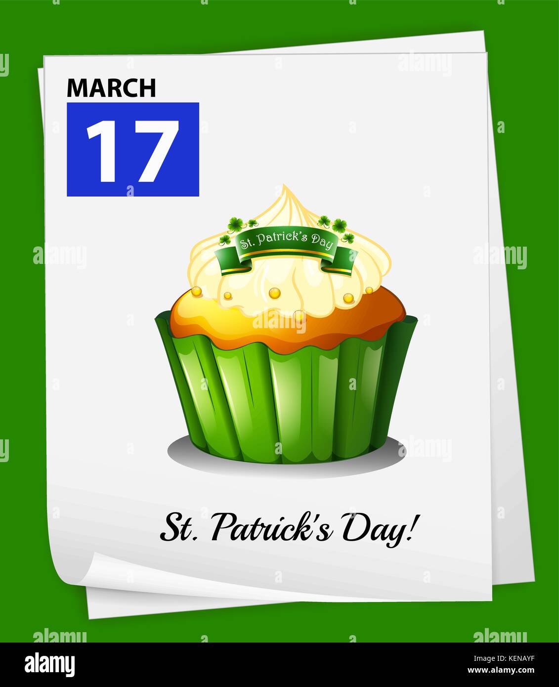 A poster showing March 17 on a green background Stock Vector Image ...