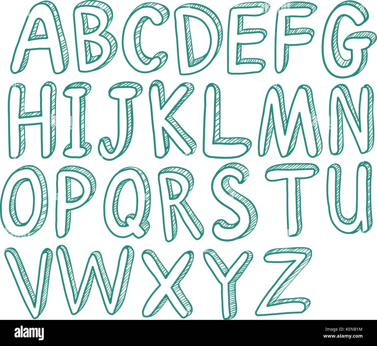 Illustration of sketched letters font Stock Vector Image & Art - Alamy