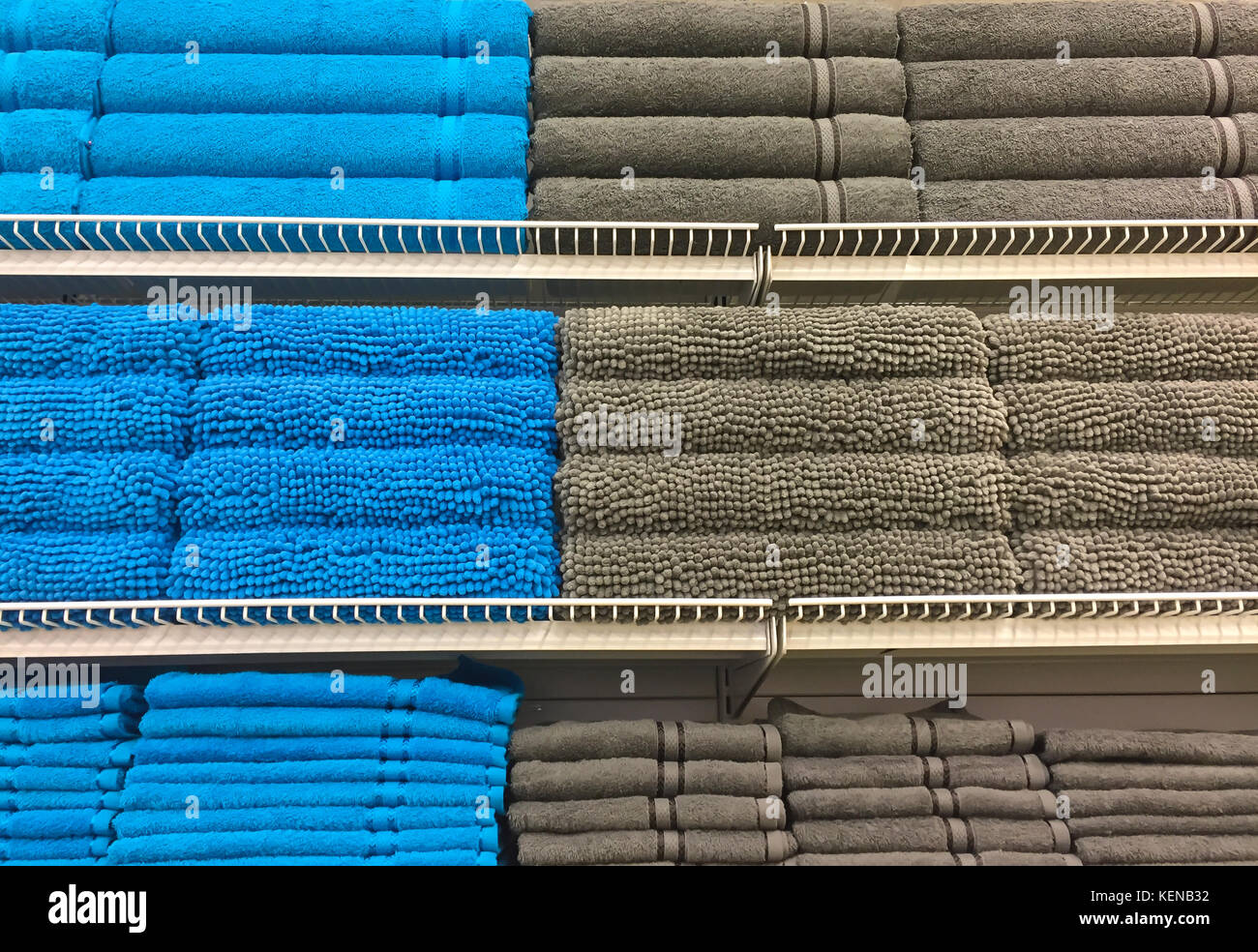 Bath towels of different colors Stock Photo - Alamy