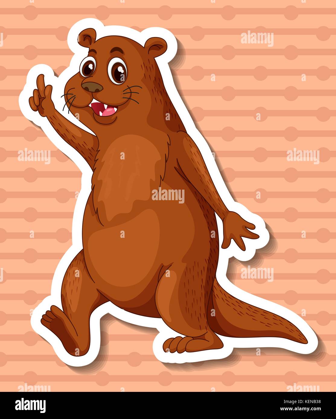 Illustration of a single otter pointing Stock Vector Image & Art - Alamy