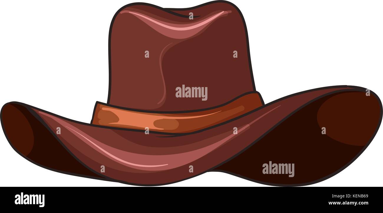 Illustration of a brown coloured hat on a white background Stock Vector ...