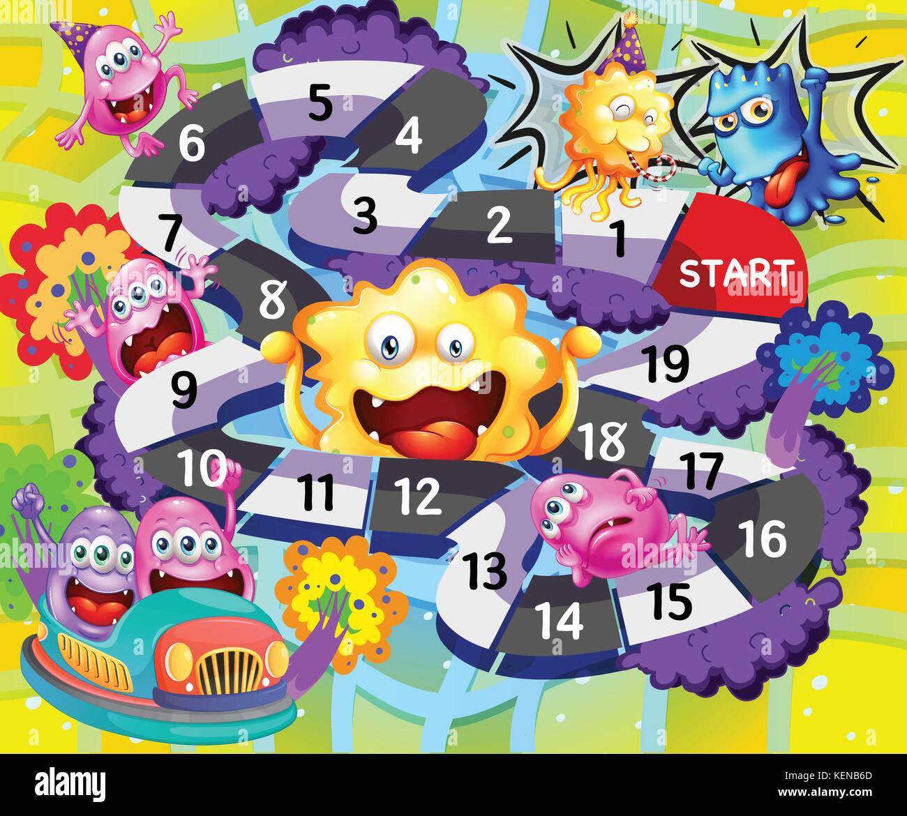 Illustration of a board game with monster background Stock Vector Image ...