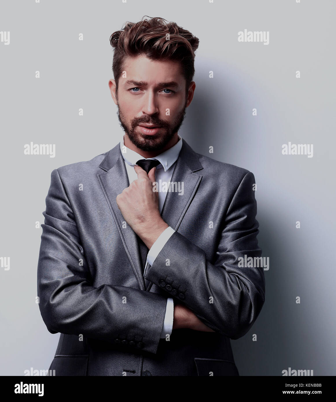 Handsome business man over white background Stock Photo - Alamy