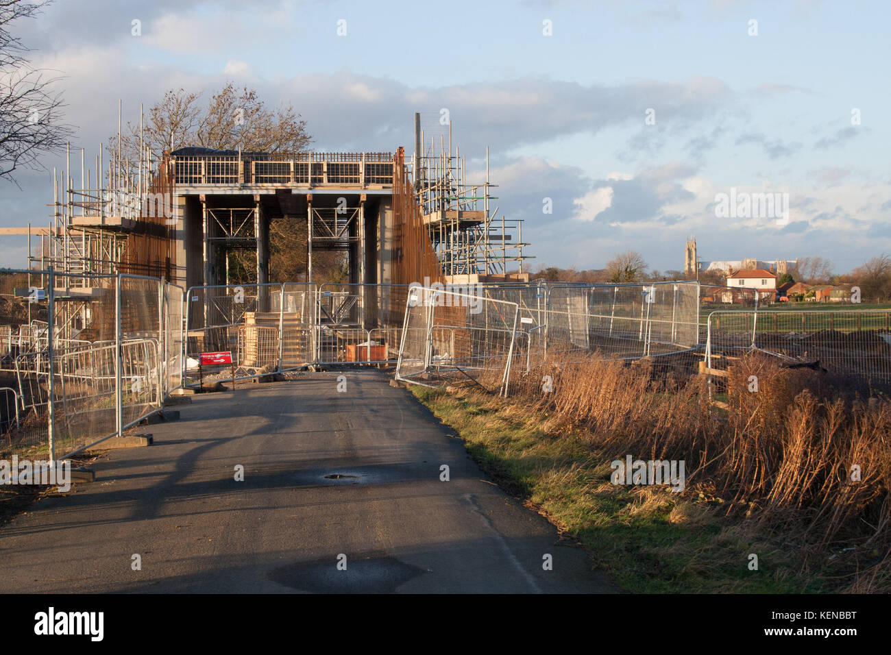 Construction of new Beverley bypass relief road A164 with concrete ...