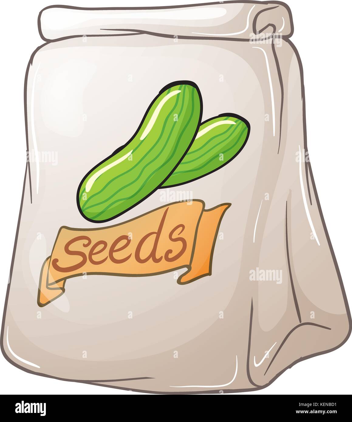 Illustration of a pack of cucumber seeds on a white background Stock ...