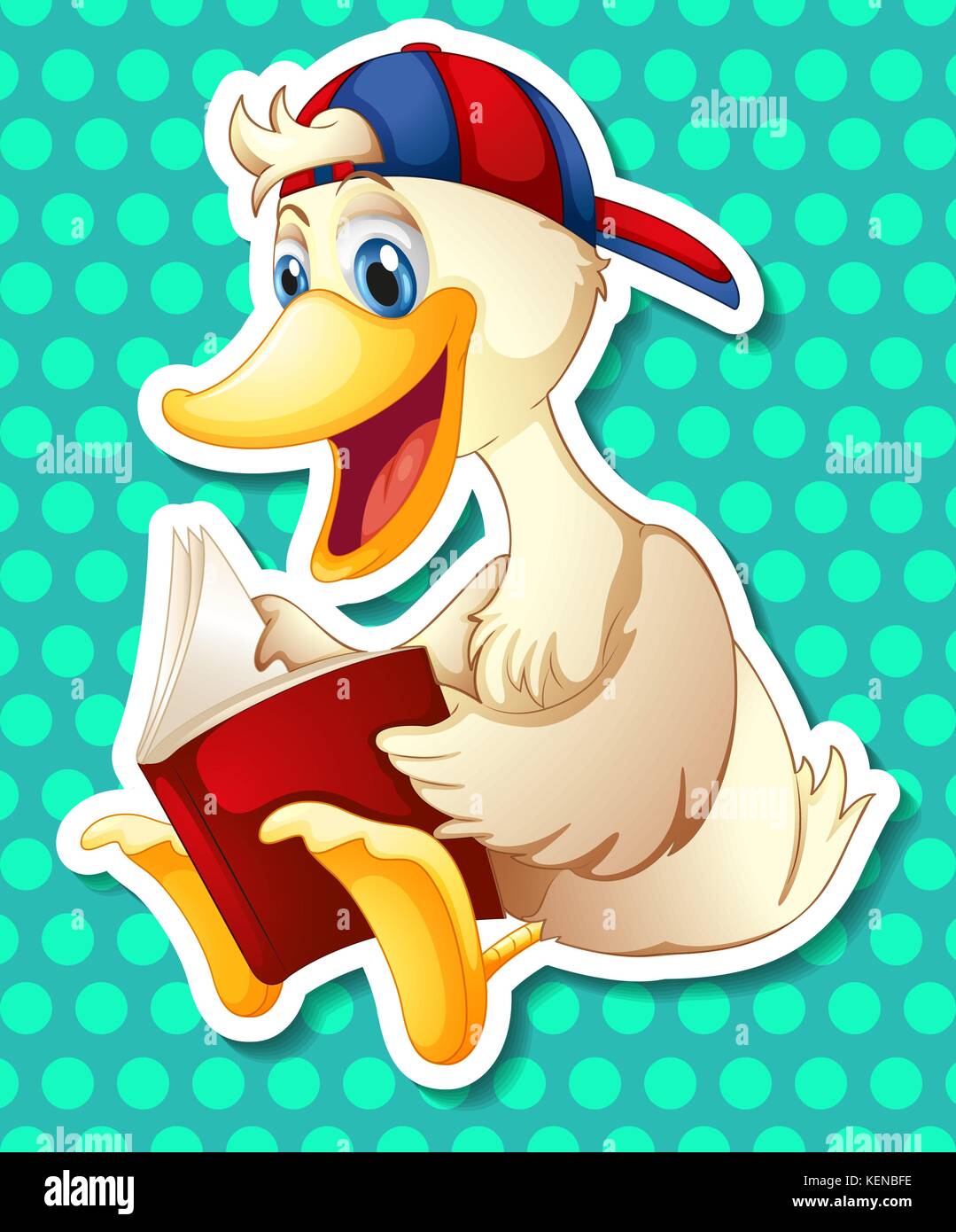 Illustration of a duck reading a book Stock Vector Image & Art - Alamy
