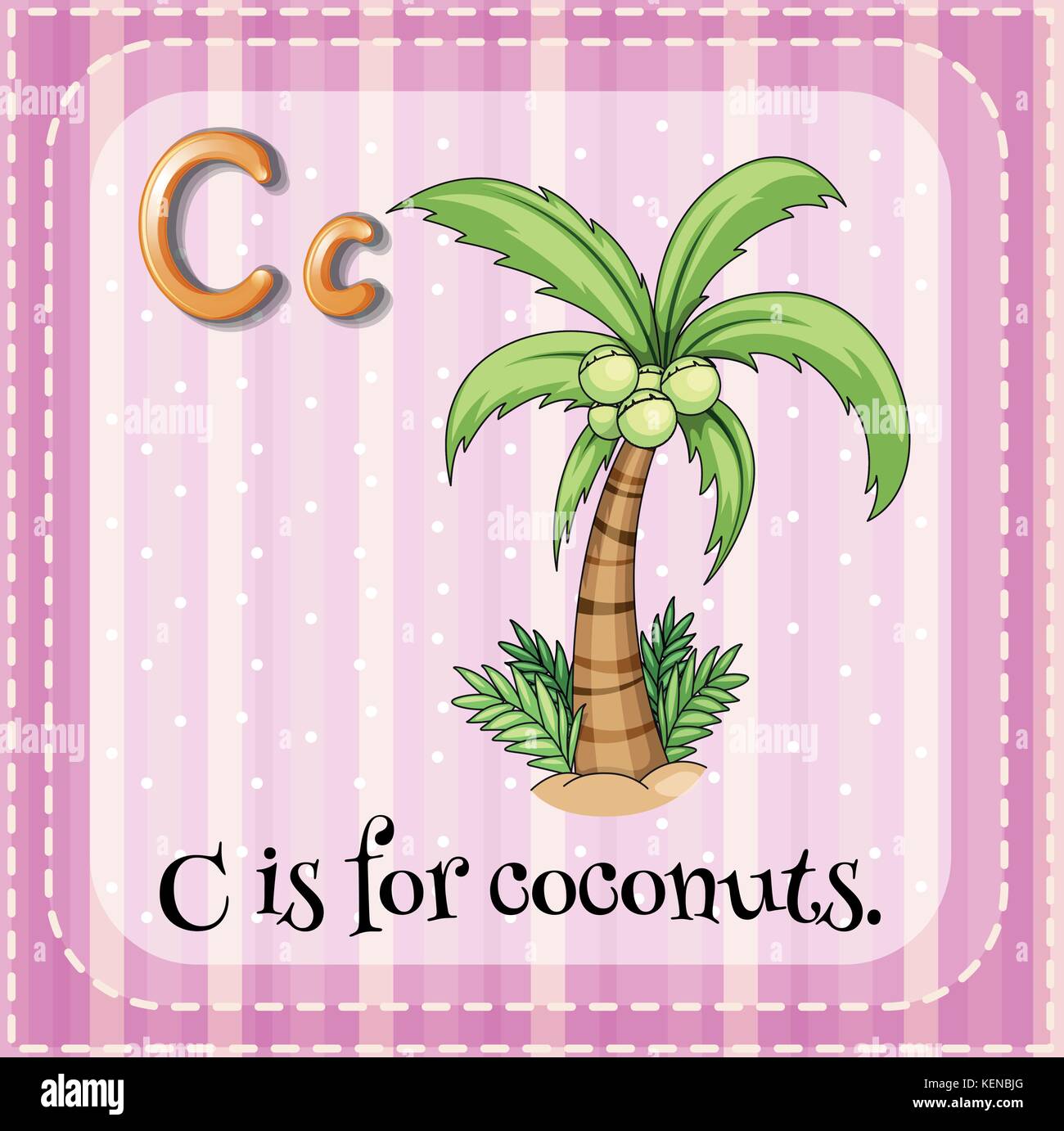 Illustration of a letter C is for coconut Stock Vector Image & Art - Alamy