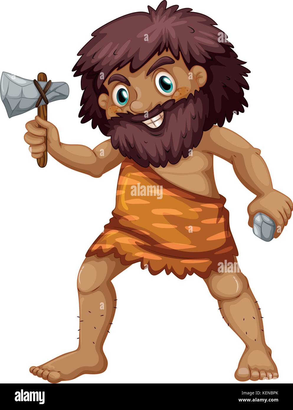Illustration of a single caveman with weapons Stock Vector Image & Art ...