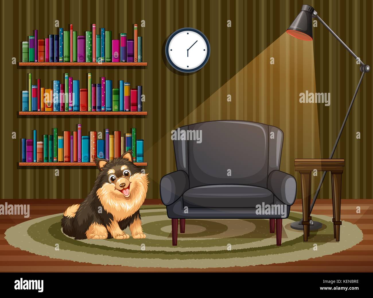 Fluffy dog sitting in Stock Vector Images - Alamy