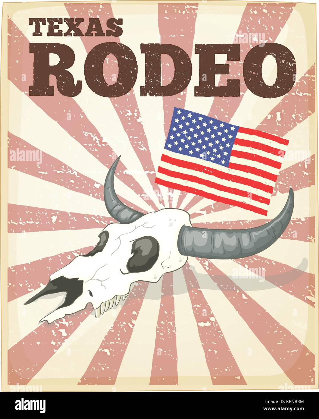 Texas rodeo theme poster with usa flag Stock Vector Image & Art - Alamy