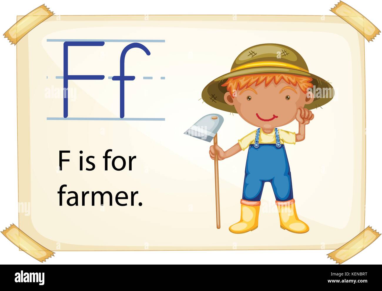 Illustration of letter F is for farmer Stock Vector Image & Art - Alamy