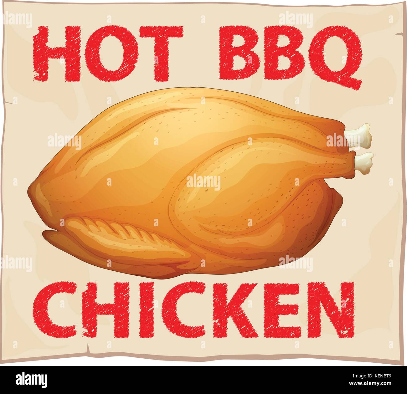 Illustration of hot BBQ chicken poster Stock Vector Image & Art - Alamy