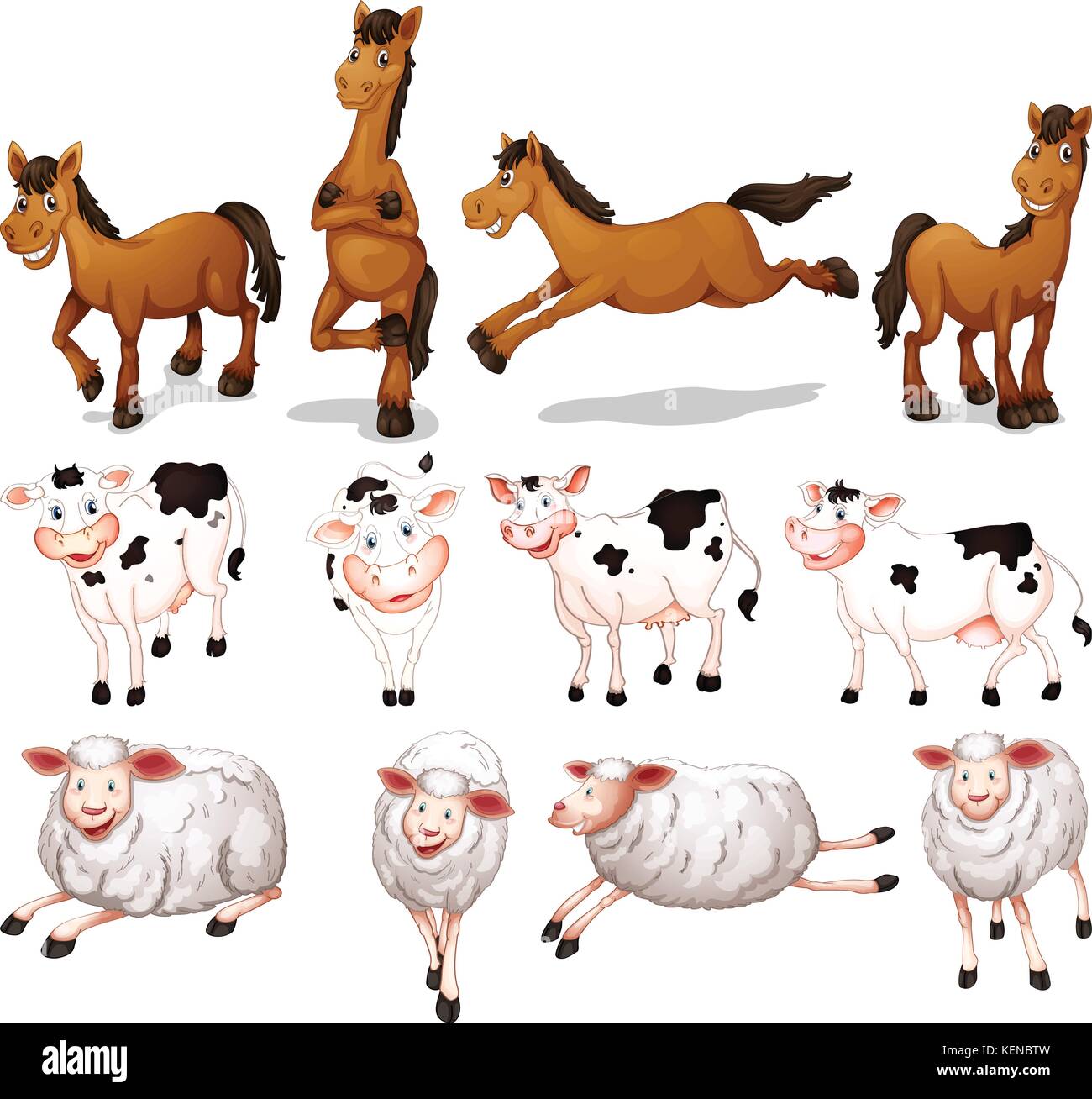 illustration of many farm animals Stock Vector Image & Art - Alamy
