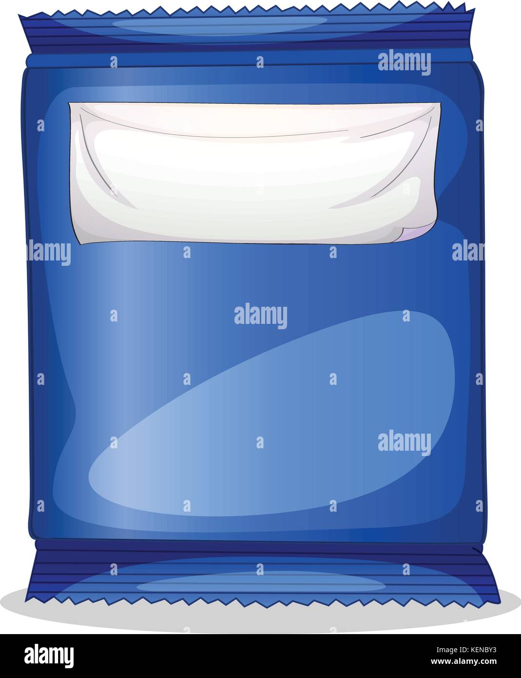 Illustration of a blue packaging with an empty template for label on a ...