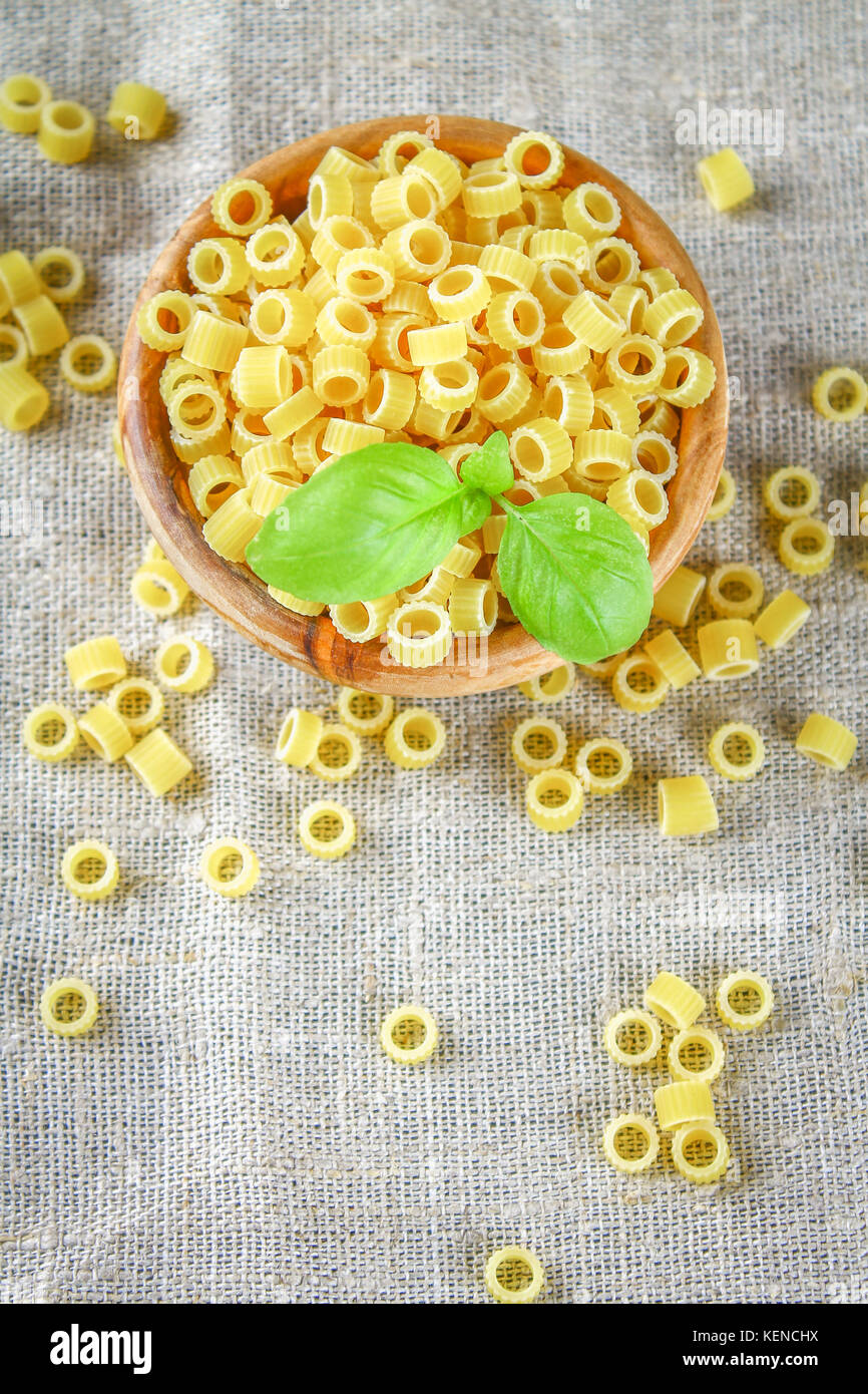 Ditalini macaroni. Pasta rings. Tubettini and thimbles. Anellini Stock ...