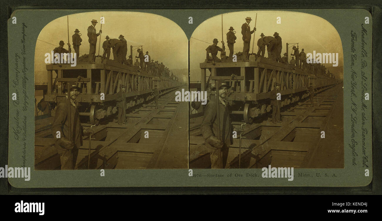 Surface of ore dock, Two Harbors, Minn. U.S.A, by Keystone View Company ...