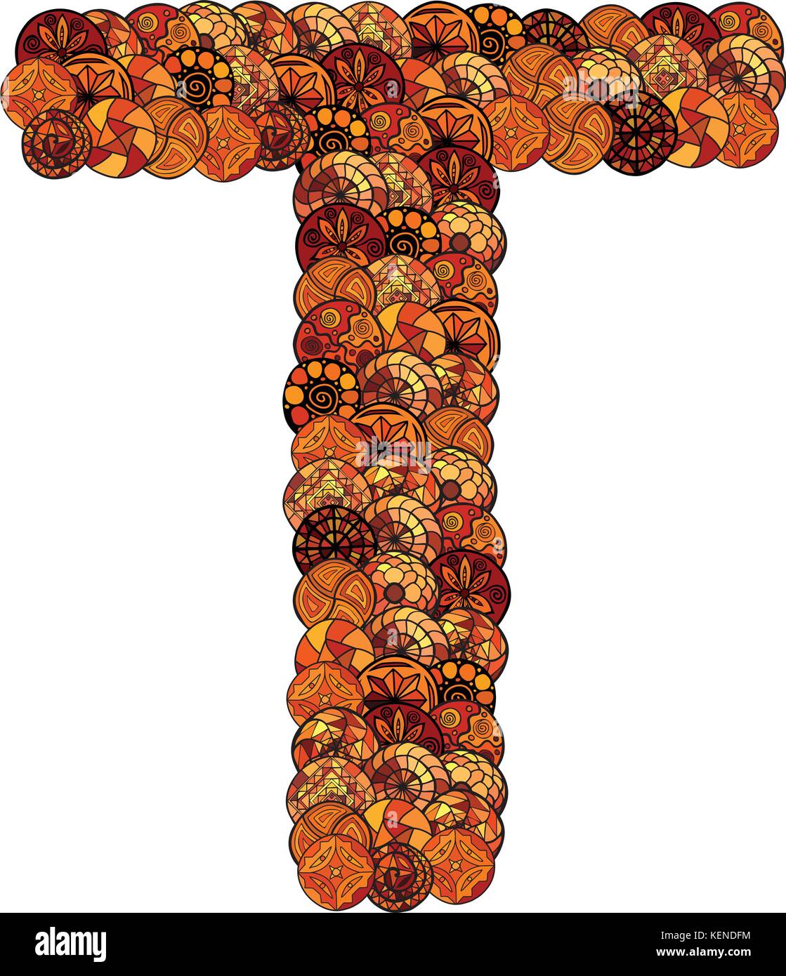 abstract vector font, made of ethnic elements - letter t Stock Vector ...