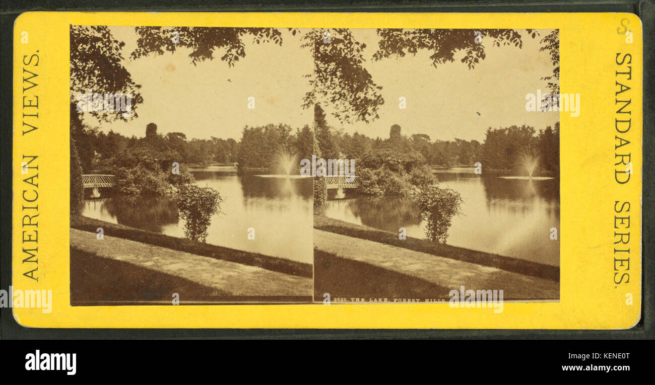 This image shows a view of the lake at Forest Hills, captured in the ...
