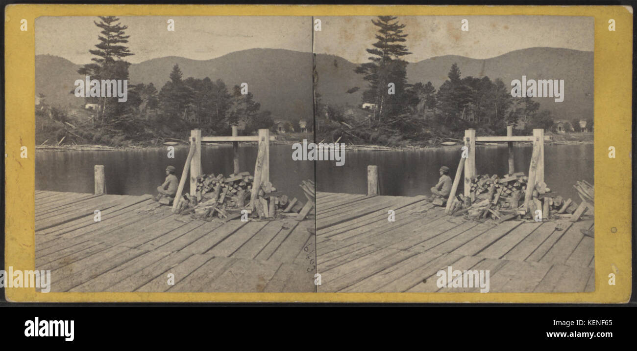 View from steamboat dock looking west. Prospect Mountain 1900 feet in ...