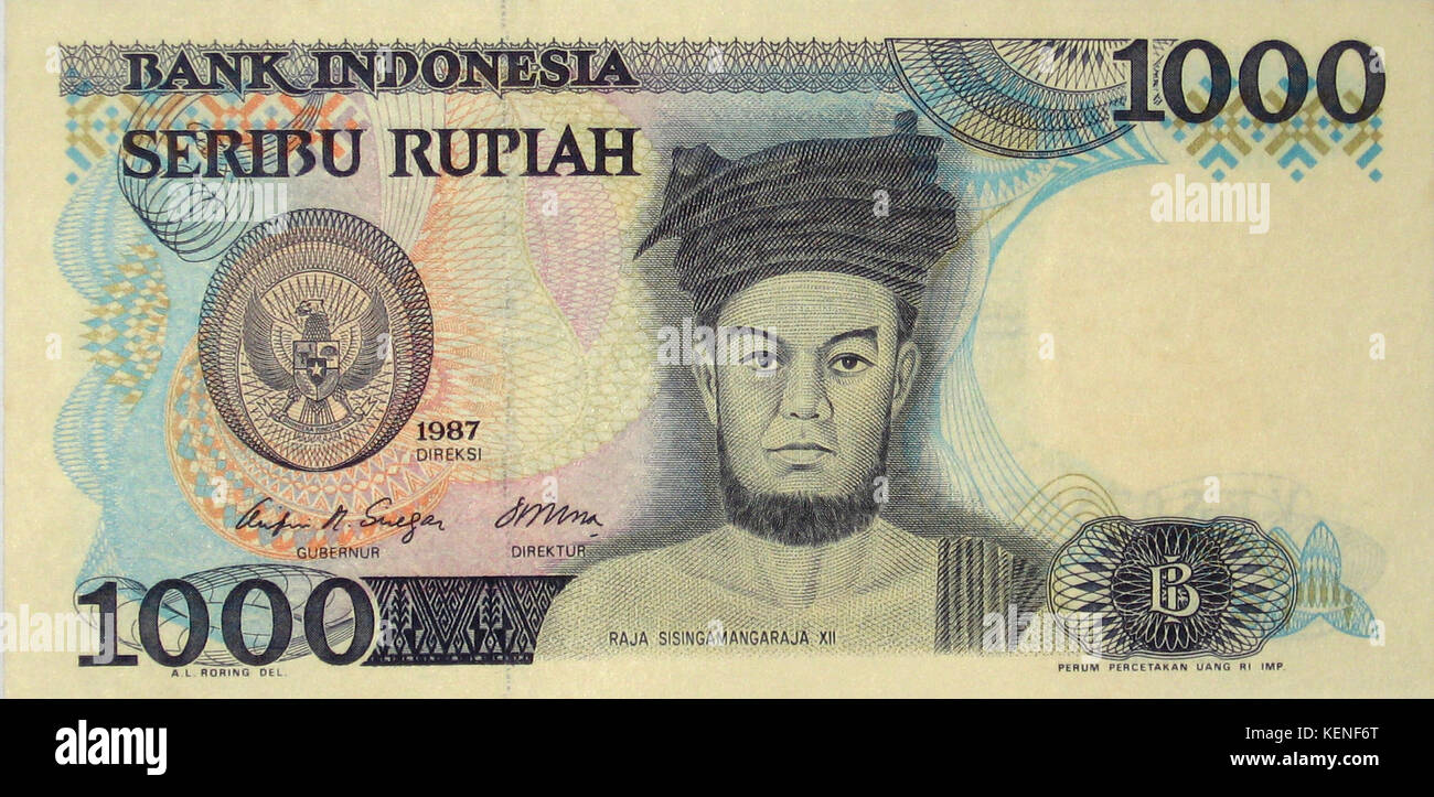 1987 series 1000 rupiah note (obverse Stock Photo - Alamy