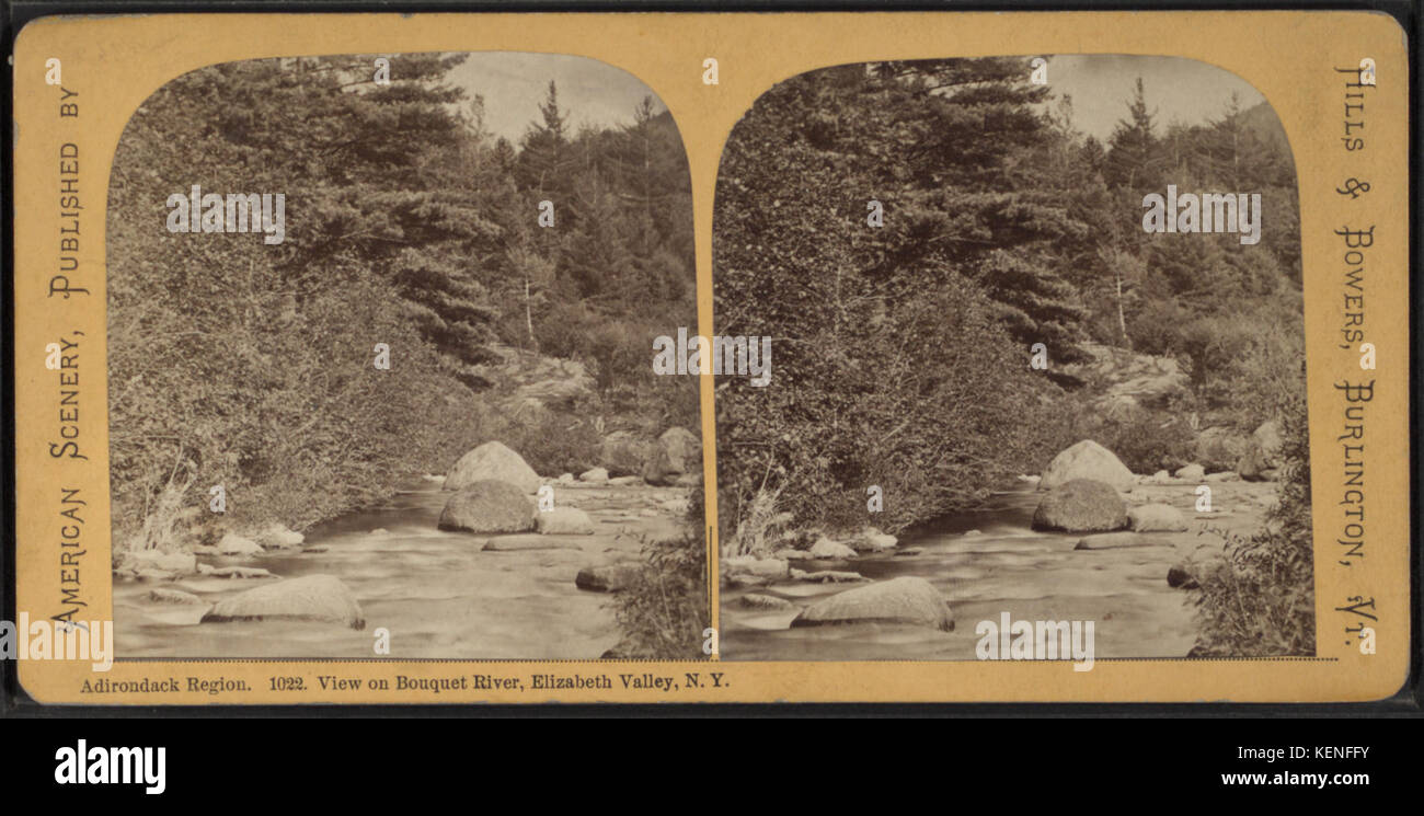 View on Bouquet River, Elizabeth Valley, N.Y. Adirondack Region, by ...