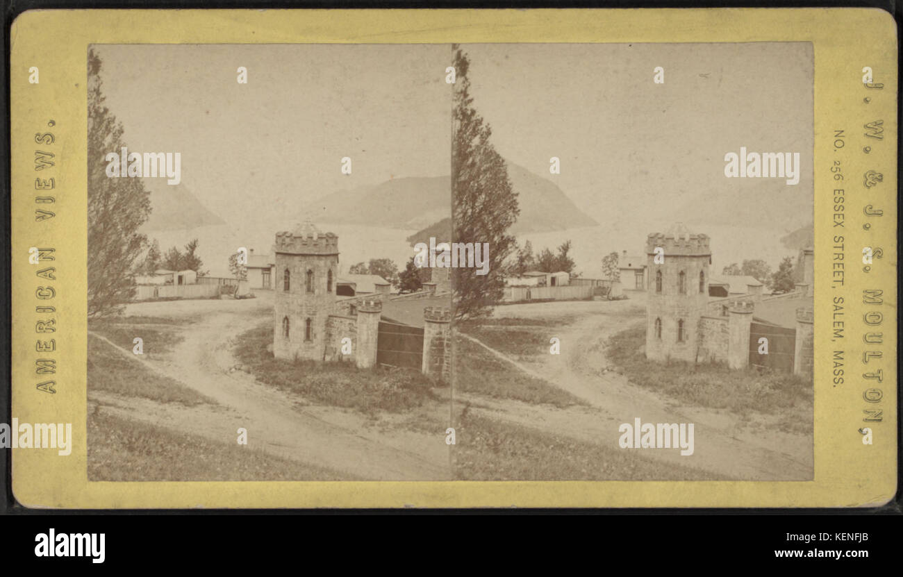 View looking up the river from West Point, Hudson River, by J.W. & J.S. Moulton Stock Photo - Alamy