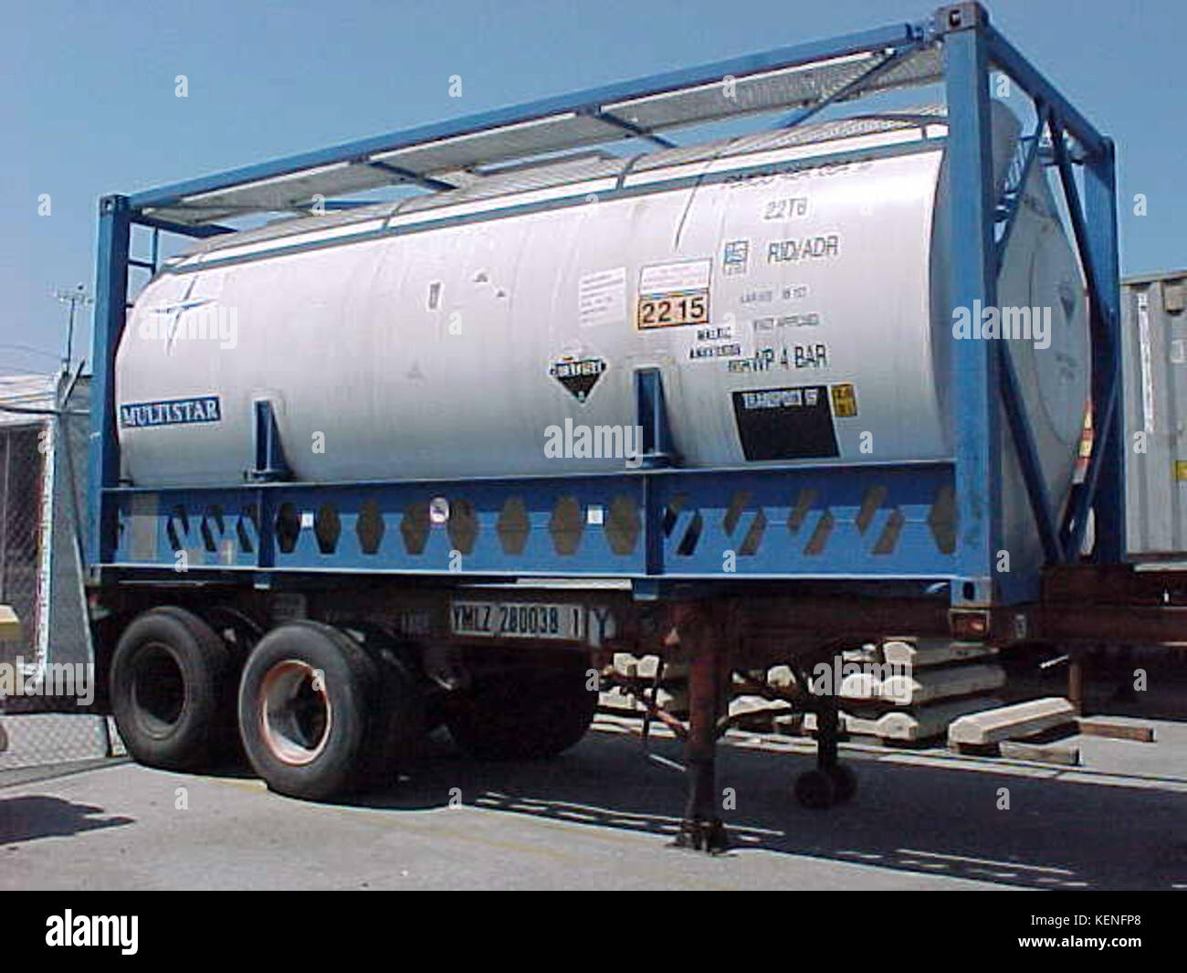 Tank container on trailer Stock Photo - Alamy