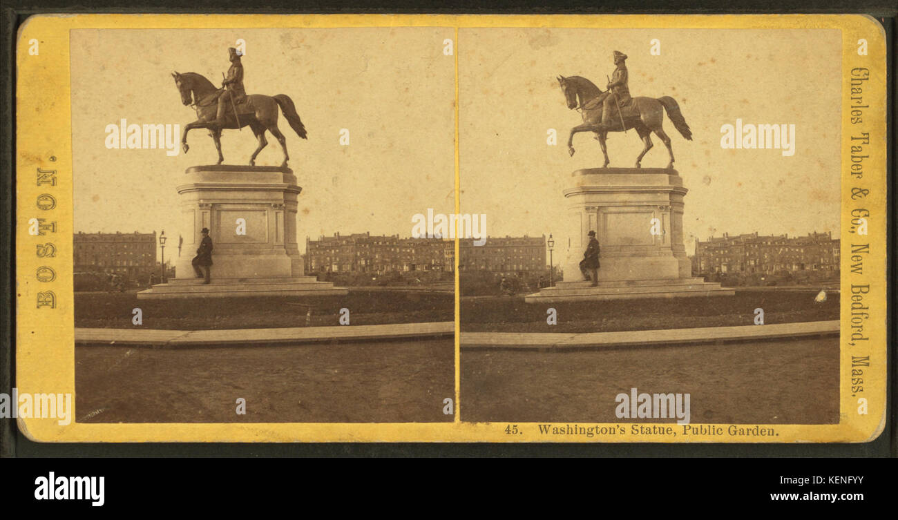 Washington statue, Public Garden, by Charles Taber & Co Stock Photo - Alamy