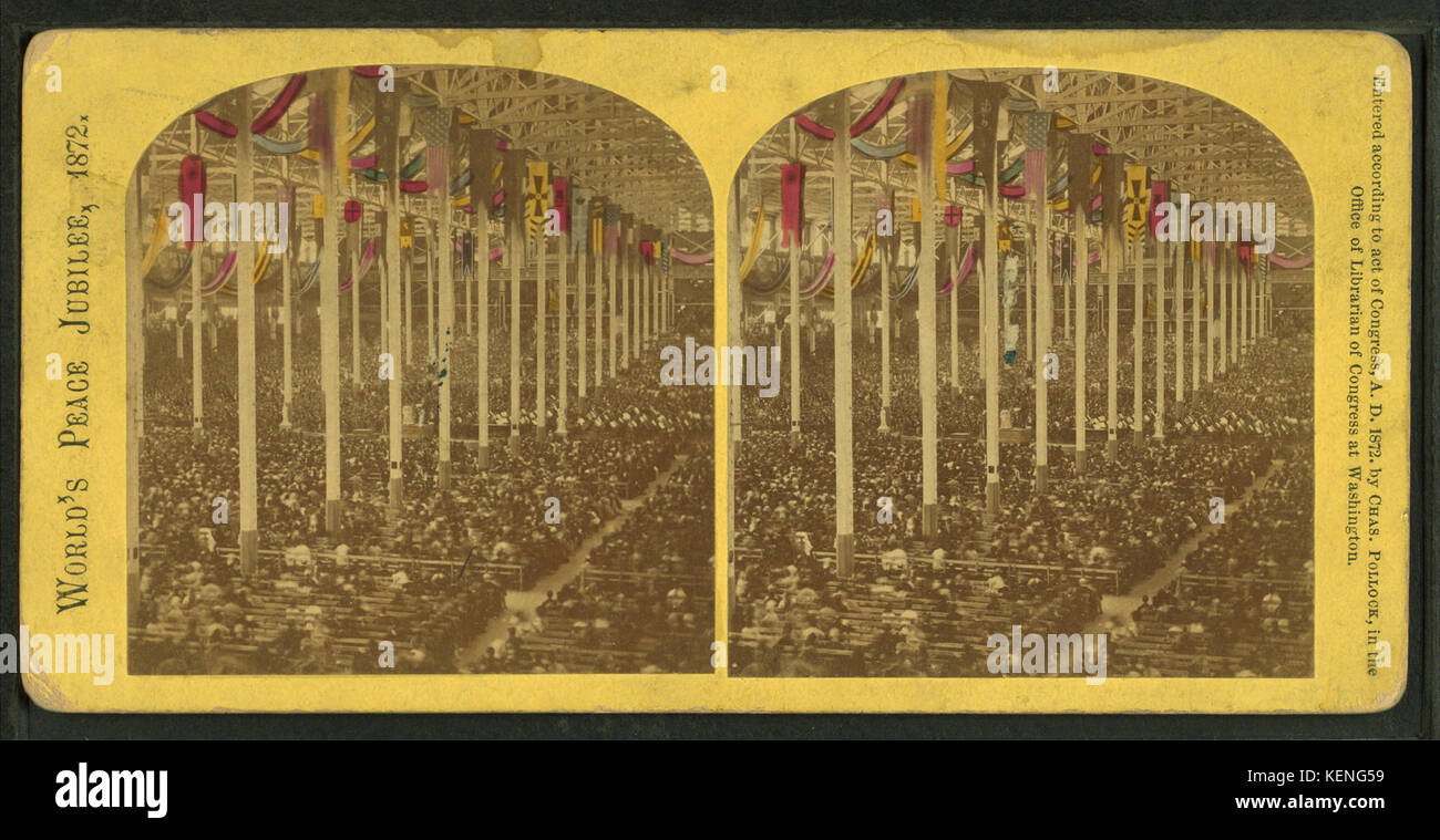 This image commemorates the World’s Peace Jubilee of 1872, a historical ...