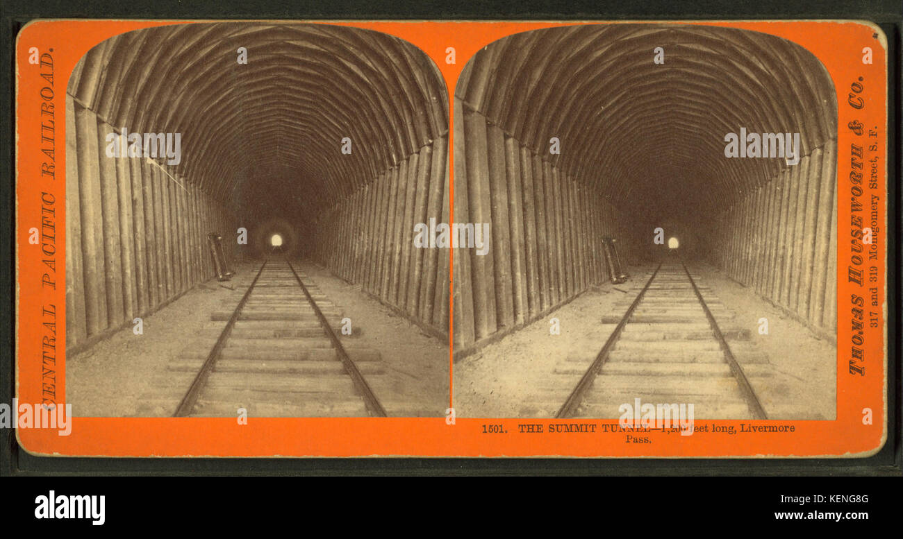 The Summit Tunnel, 1,200 feet long, Livermore Pass, by Thomas ...