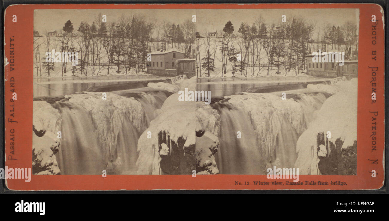 Winter view Passaic Falls from Bridge, from Robert N. Dennis collection ...