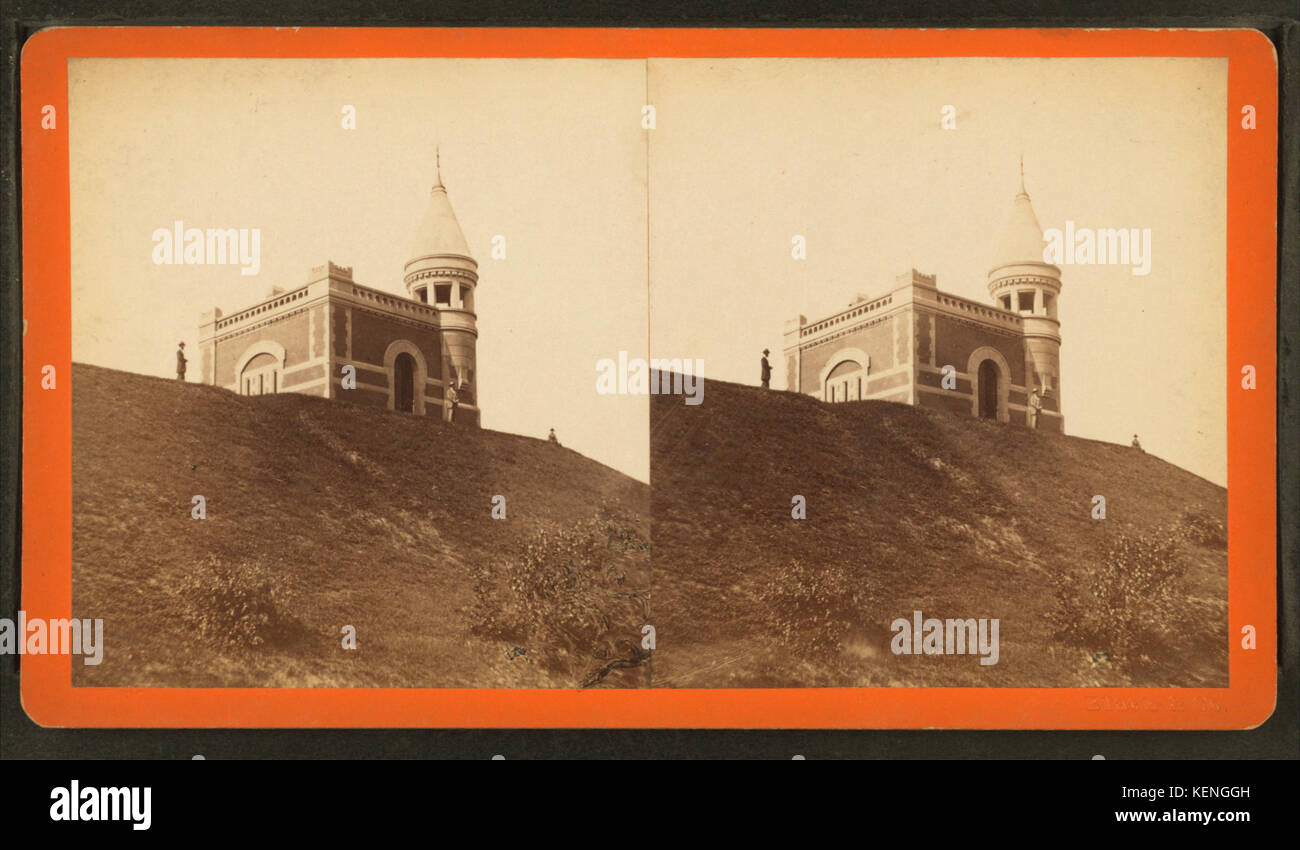 View of an unidentified structure with a turret, from Robert N. Dennis ...