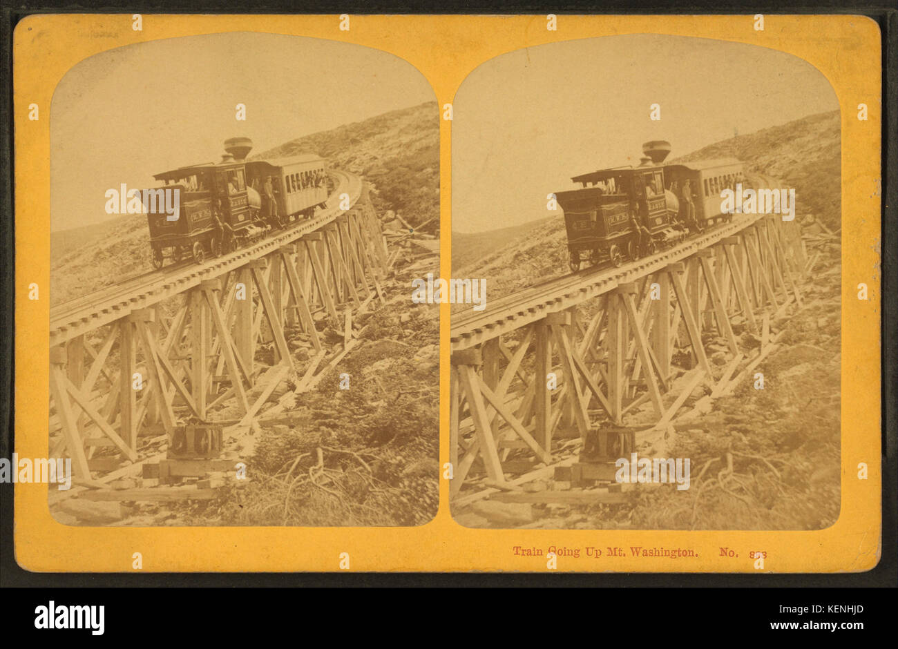 Train going up Mt. Washington, by G. H. Aldrich & Co. 2 Stock Photo - Alamy