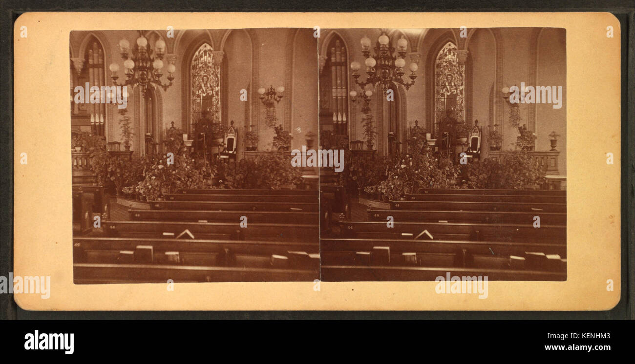 View of interior of Congregational Church, Chelsea, Vt. Easter day ...