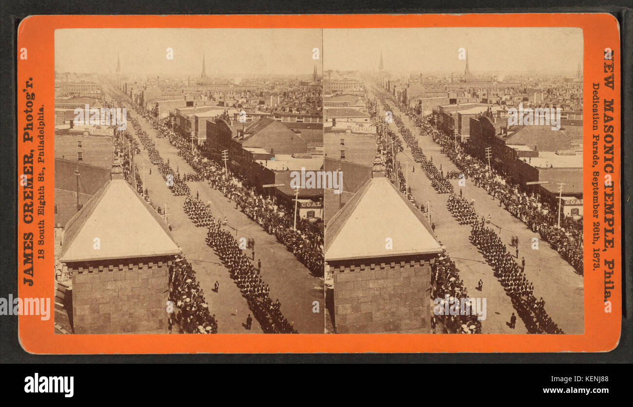 New Masonic Temple, Phila. Dedication parade, September 26th, 1873, by ...