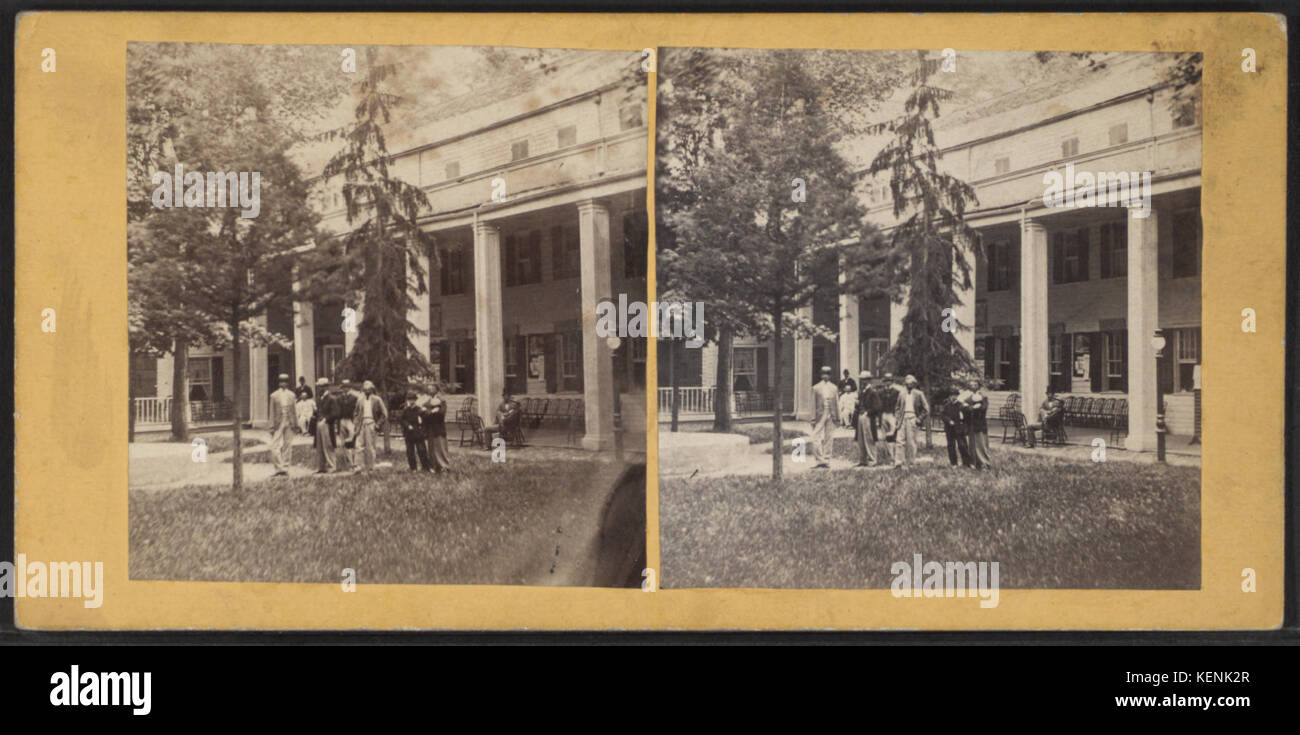 A historical stereoscopic view of the Grand Union Hotel's garden ...