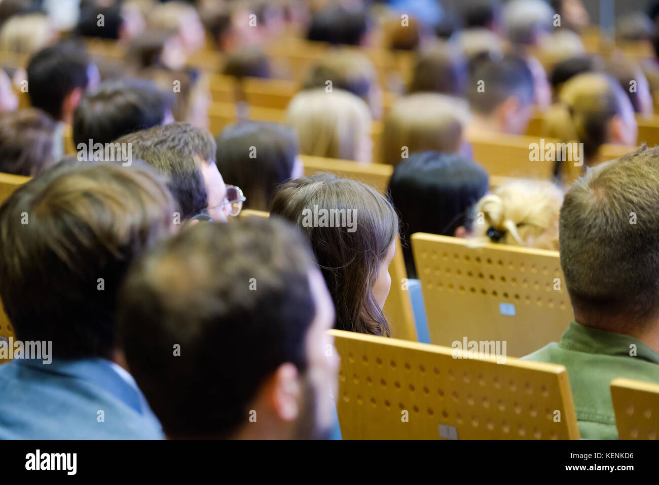 Audience listens to the lecturer Stock Photo - Alamy
