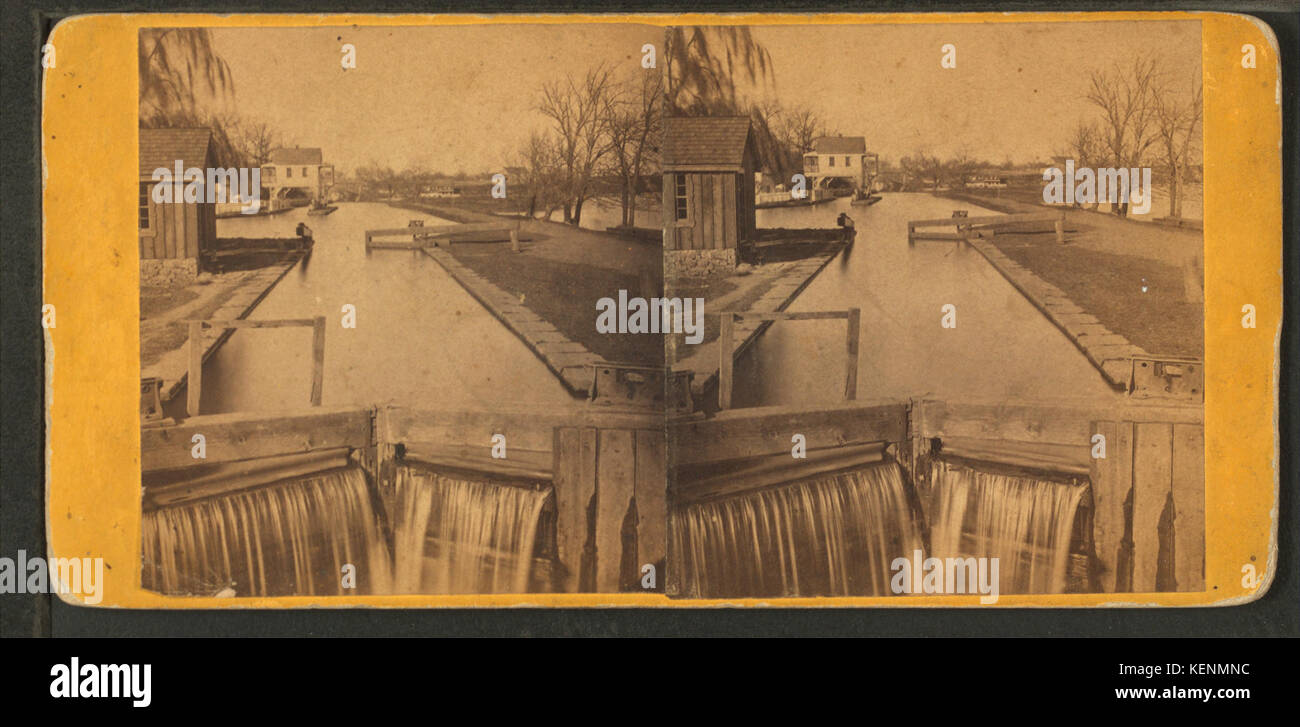 Second lock above Reading, Union Canal, from Robert N. Dennis ...