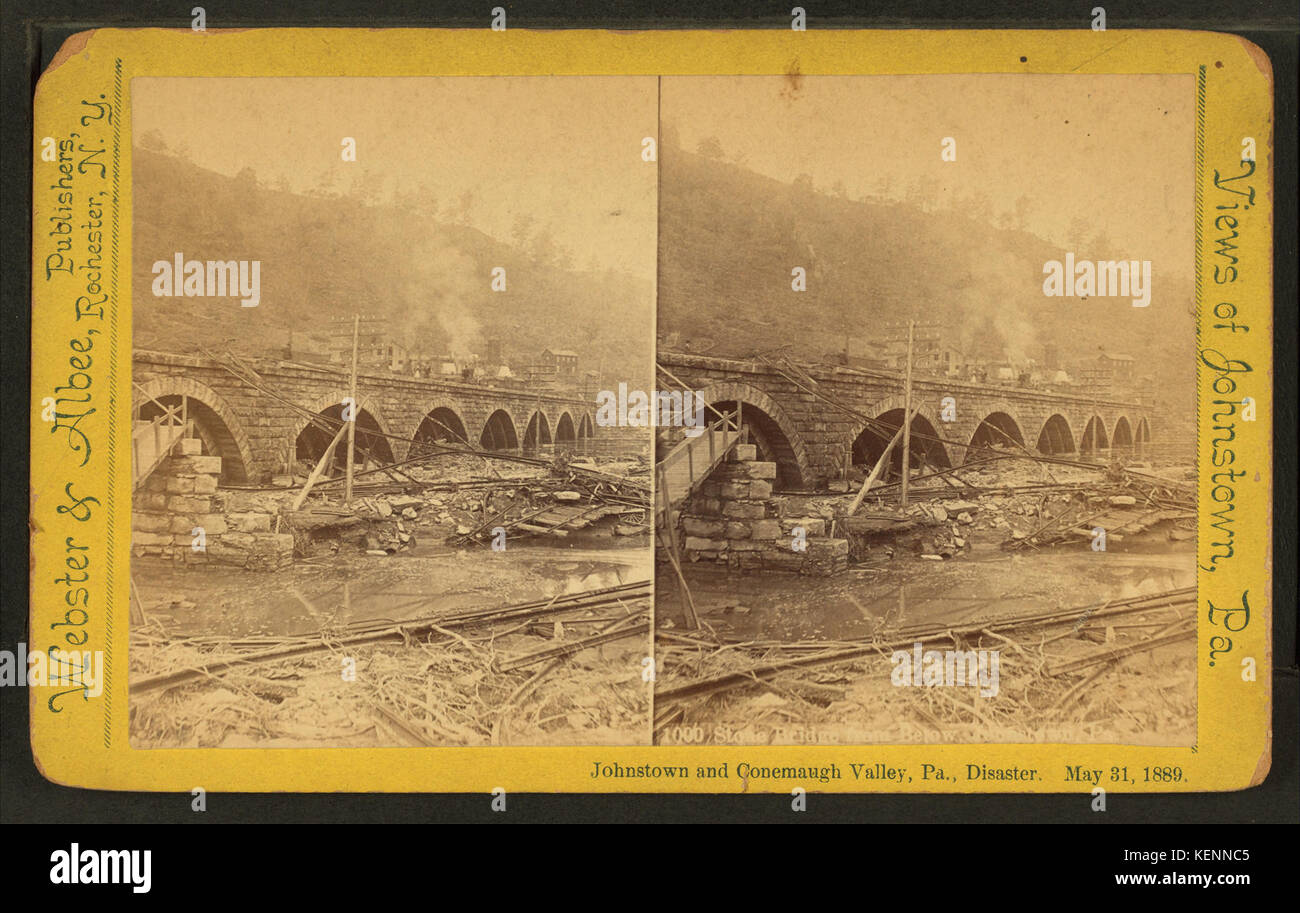 This photograph by Webster & Albee shows a stone bridge in Johnstown ...
