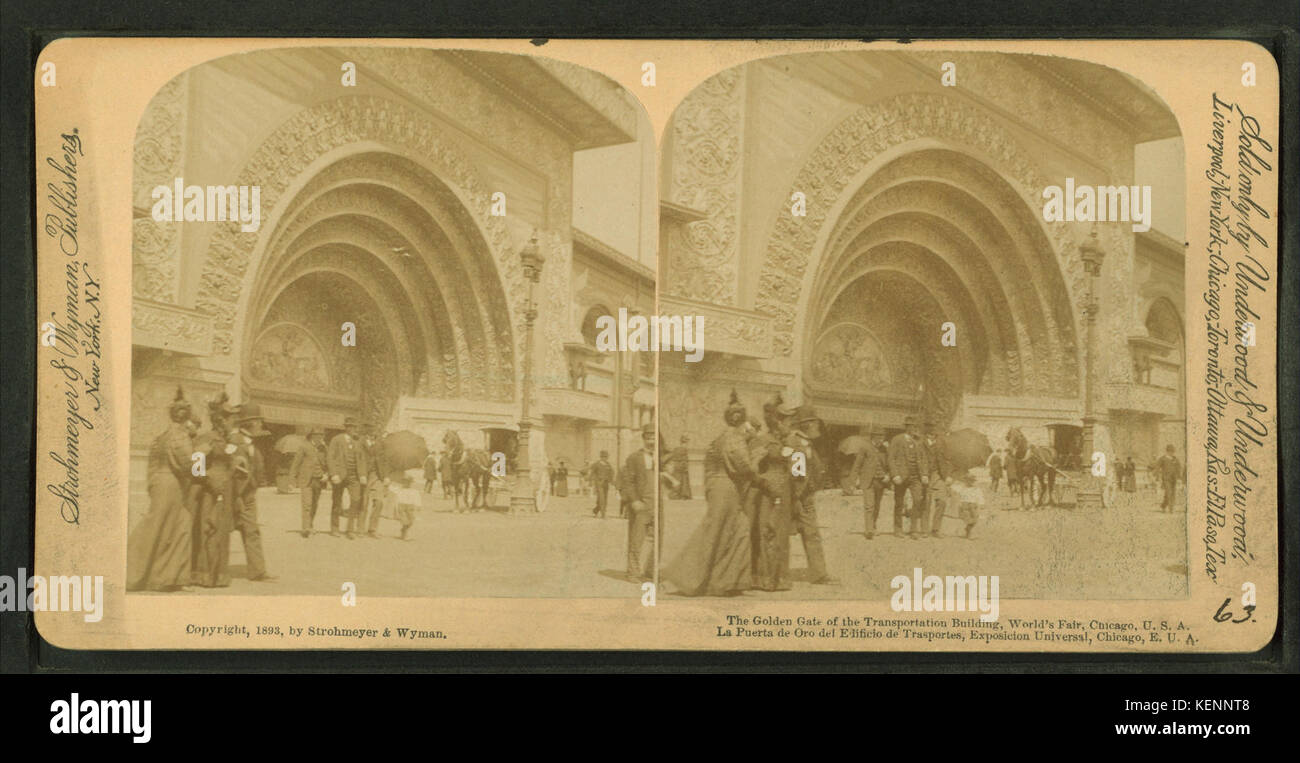 The Golden Gate of the Transportation Building at the 1893 World's Fair ...