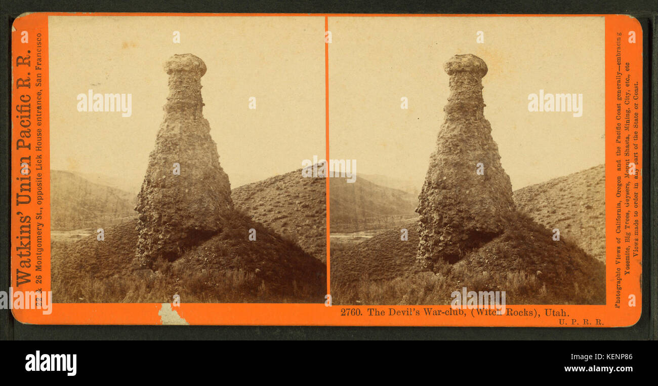 A historical photograph by Carleton E. Watkins, featuring the Devil’s ...