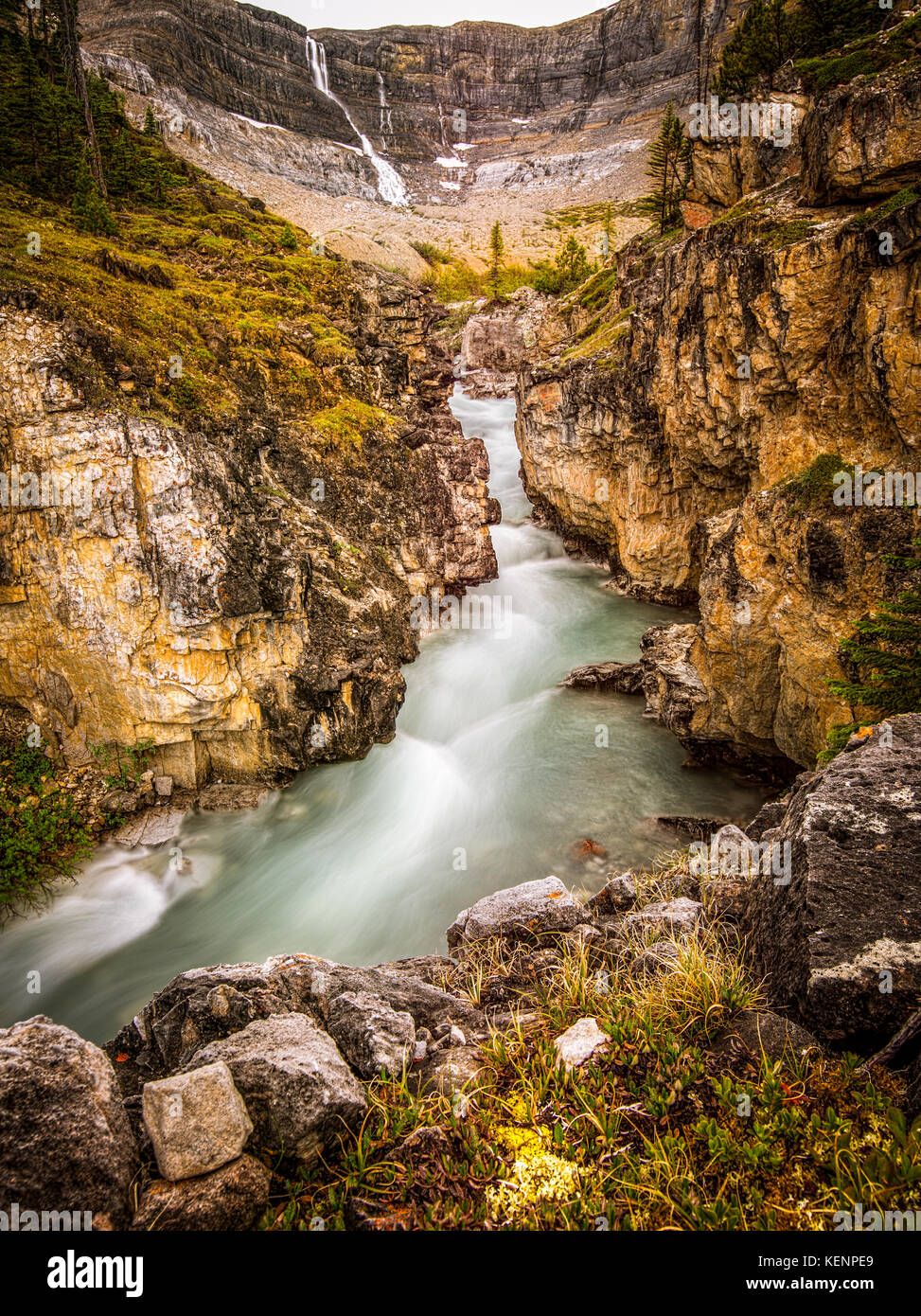 Waterfalls Located near Bow Lake Banff National Park Stock Photo - Alamy