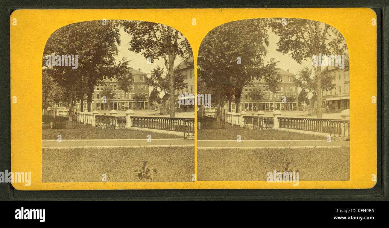 View of a park with large buildings in the background, by D. T. Reed ...