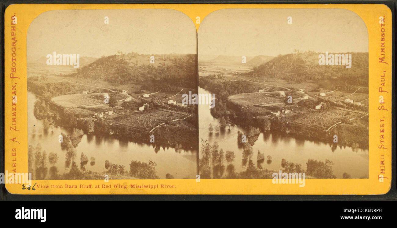 View from barn bluff at Red Wing, Mississippi river, by Zimmerman ...