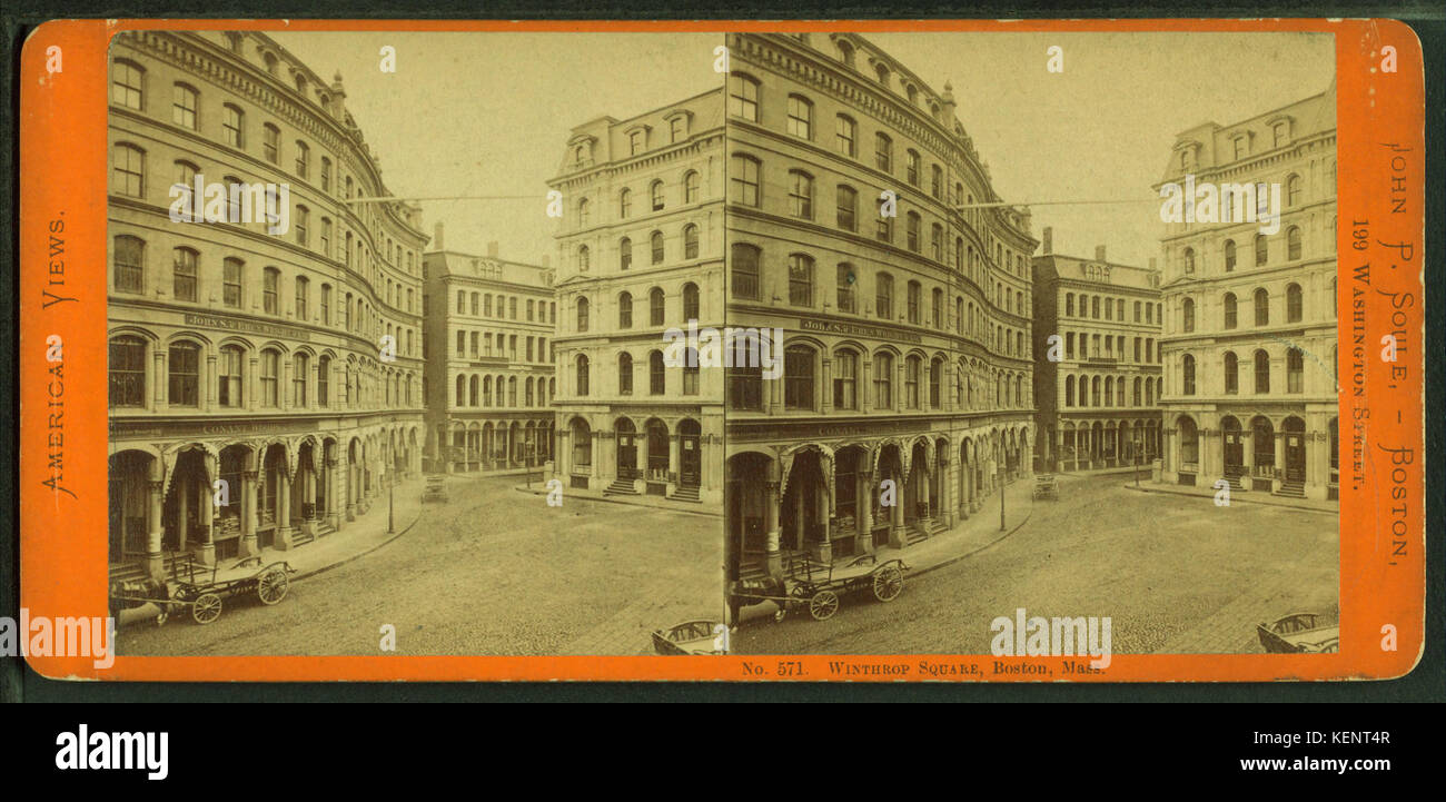 Winthrop Square, Boston, Mass, by Soule, John P., 1827 1904 Stock Photo ...